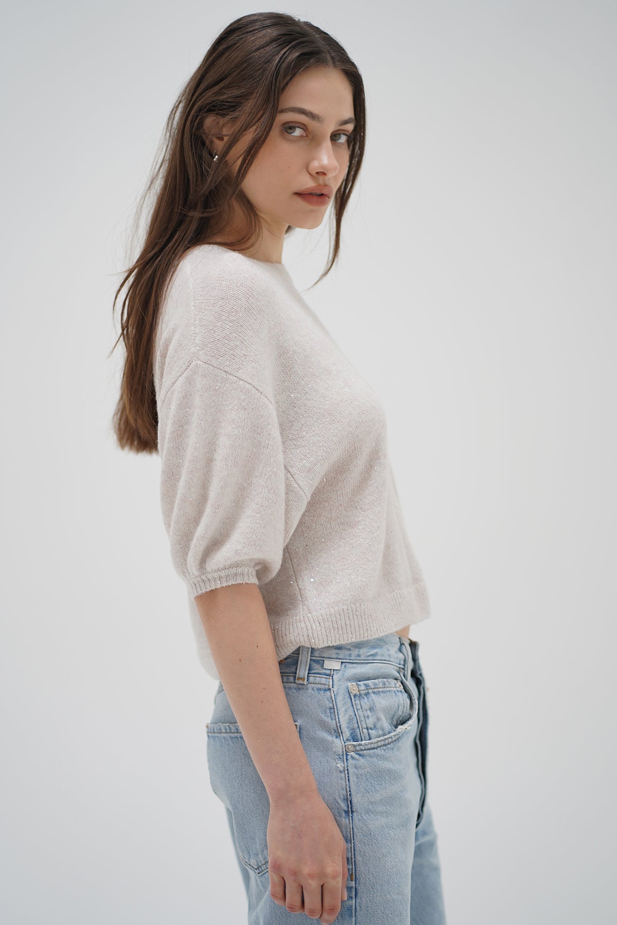 LNA Clothing | Coco Sweater In Ballet Sparkle